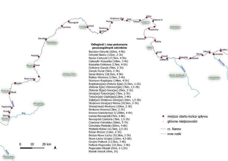 Spływy kajakowe. Spływ Narwią. Informacje, opis trasy, zdjęcia ...